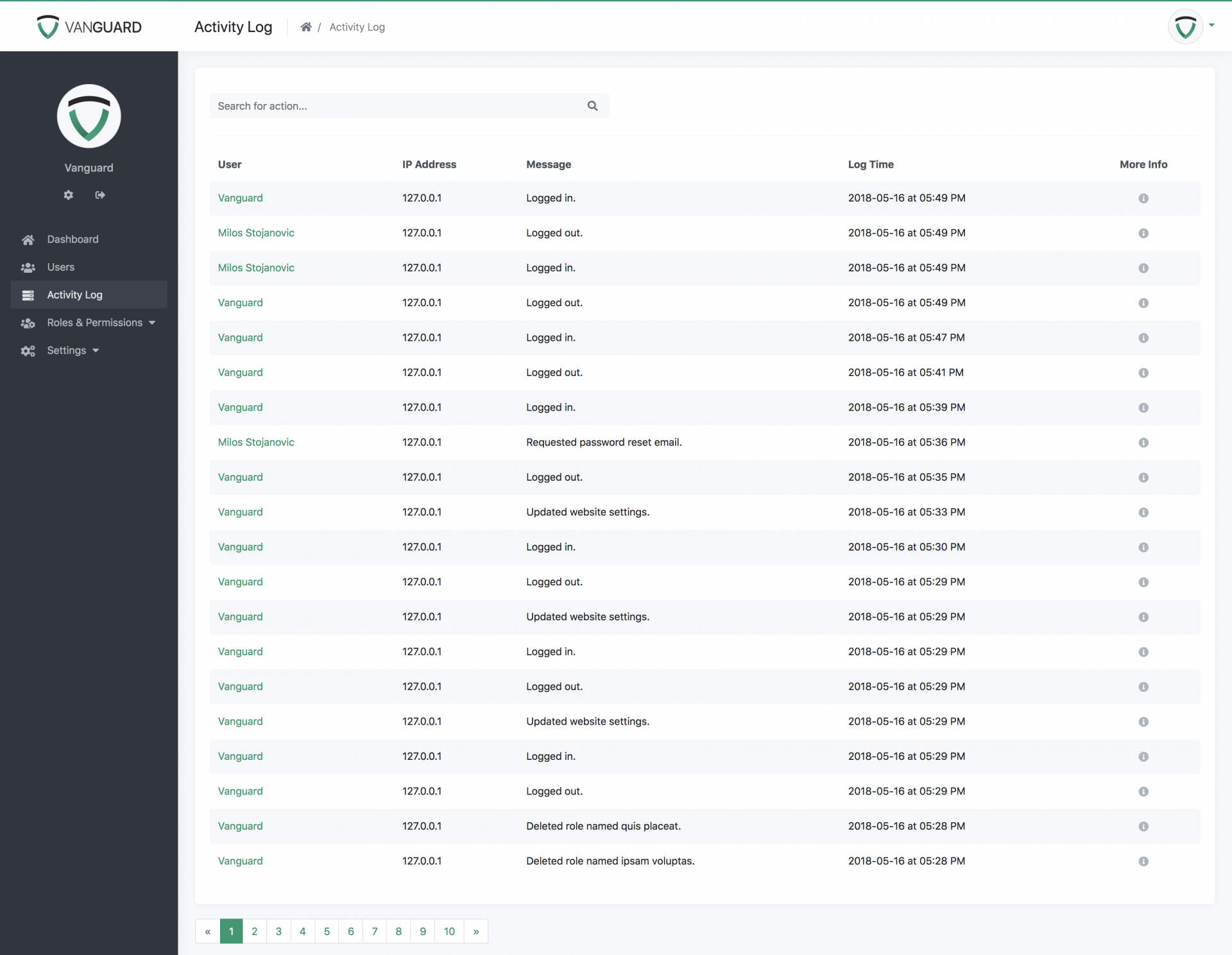 Activity Log Vanguard Advanced PHP Login And User Management Activity Log Vanguard Advanced PHP Login And User Management